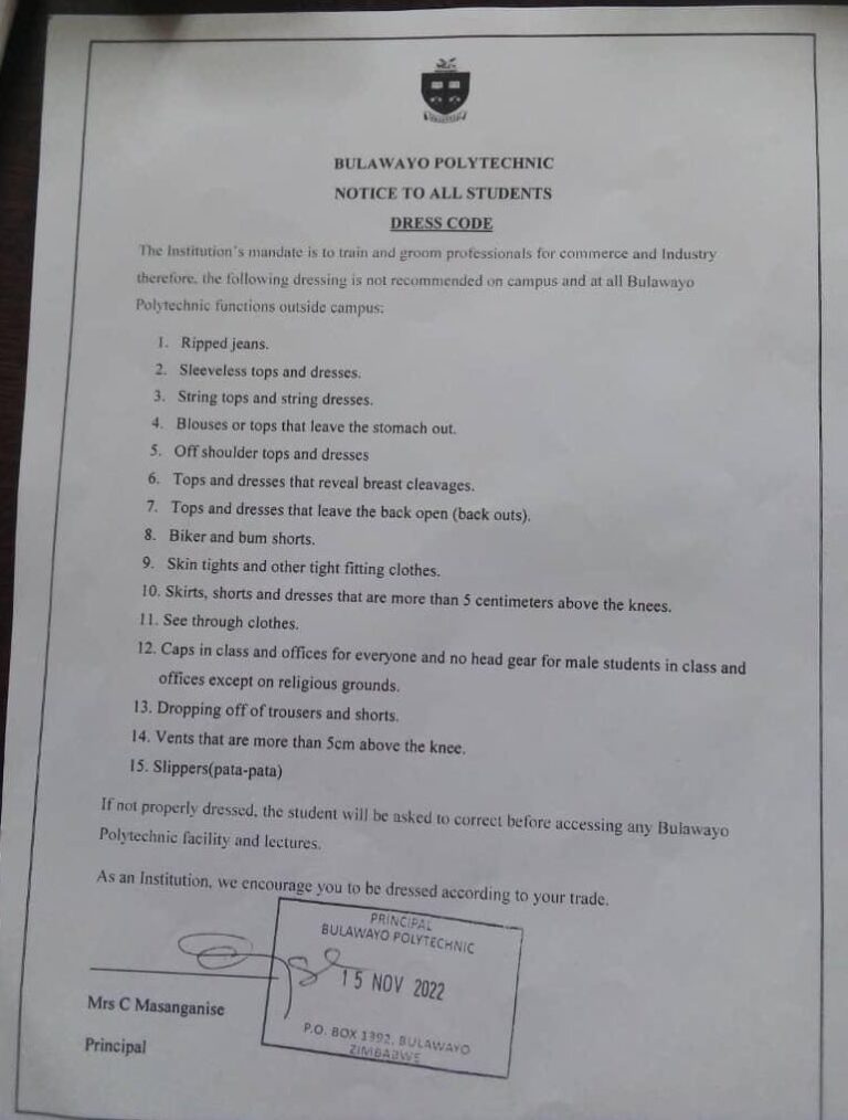 Bulawayo Polytechnic bans short skirts, cleavage in new dress code ...