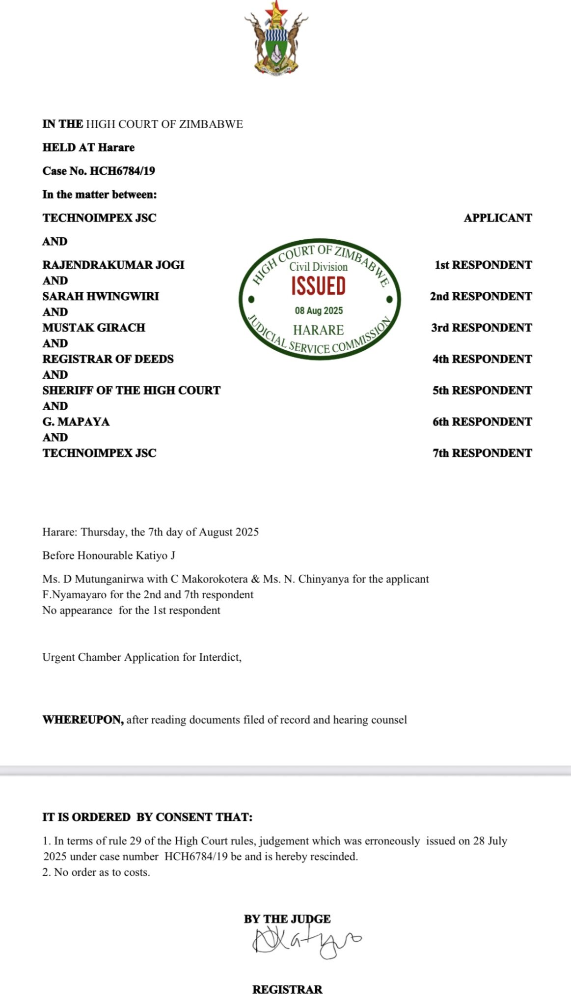 Justice Katiyo withdraws ‘made up’ ruling, JSC probe could follow ...